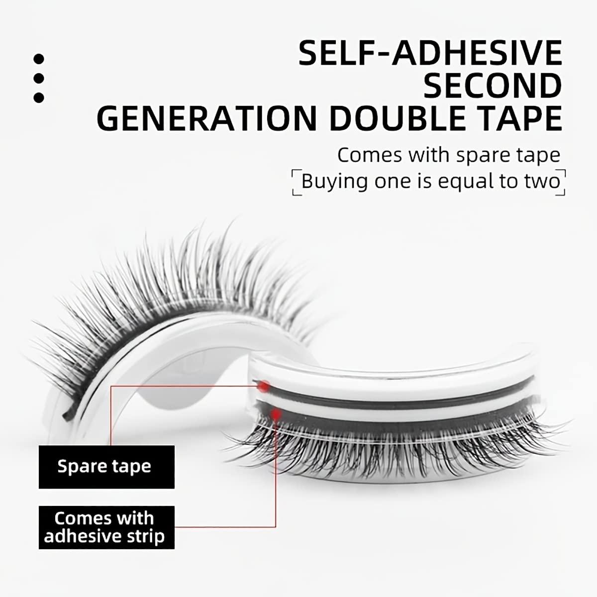 Reusable Self Adhesive Eyelashes - Natural Look, Waterproof False ...