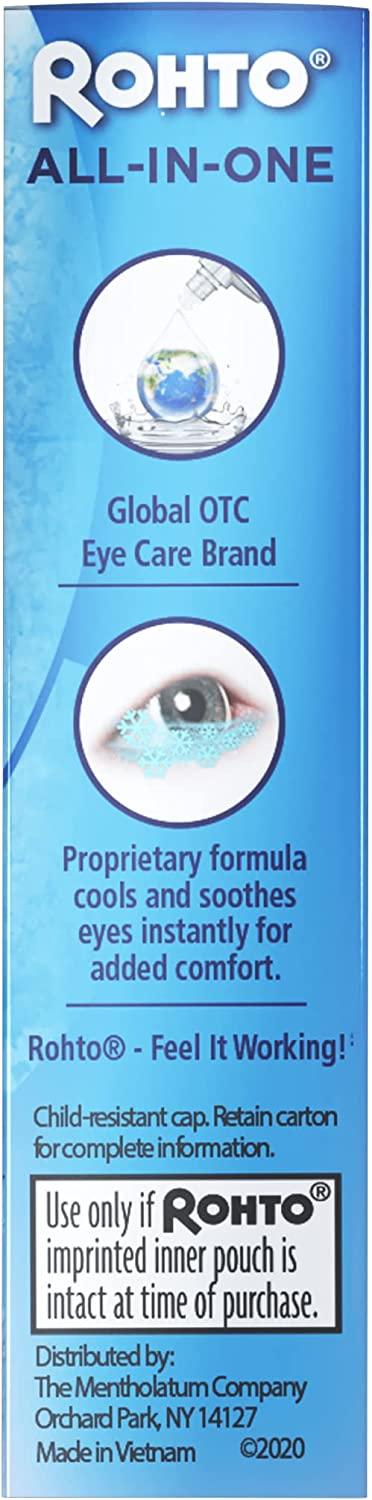 Rohto Ice Cooling Eye Drops 0.4 fl oz - Pack of 3 | Multi-Symptom ...