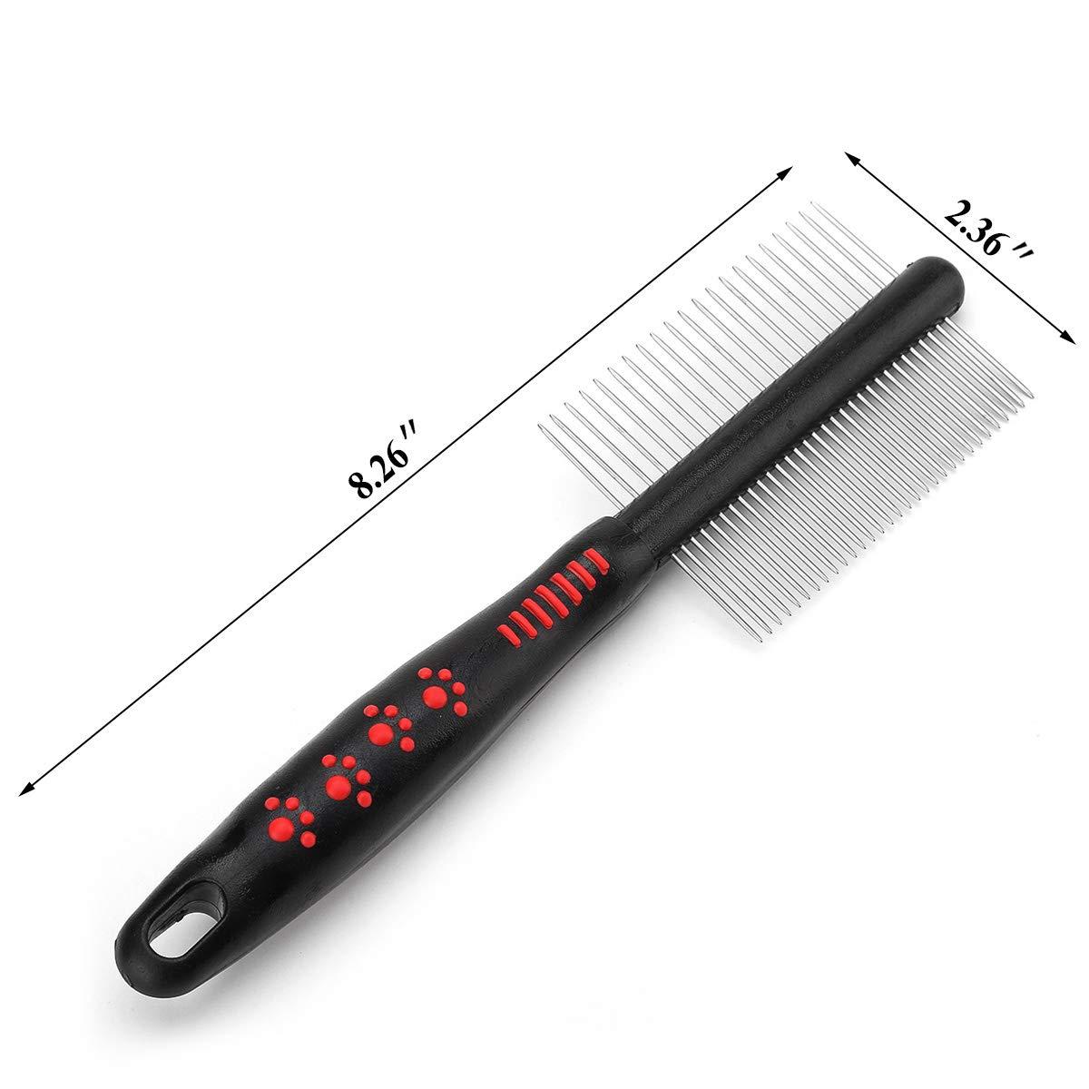Double Sided Stainless Steel Dog Grooming Comb | Removes Tangles, Knots ...