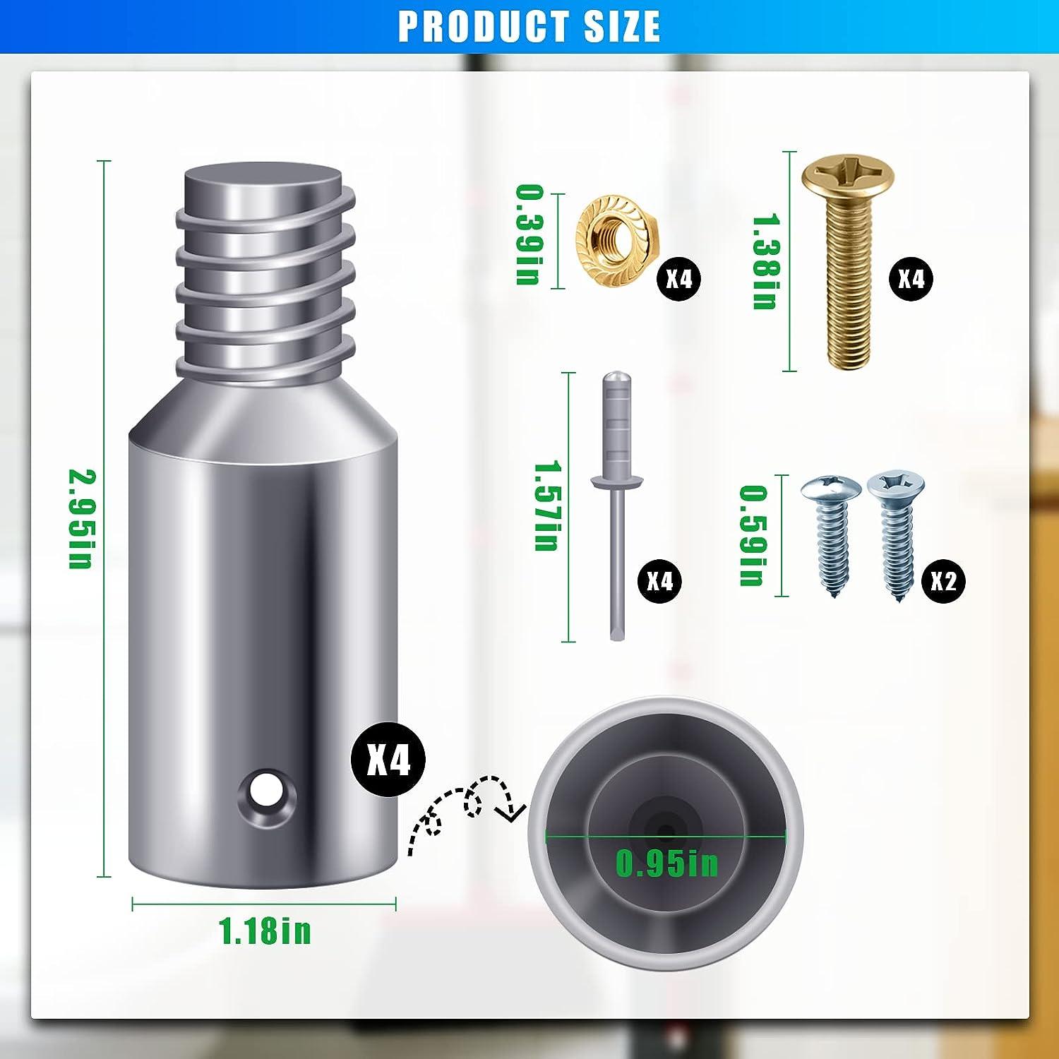 YINARONG 4 Pcs Threaded Tip Replacement Kit for 1 Inch Mop Broom Pole ...