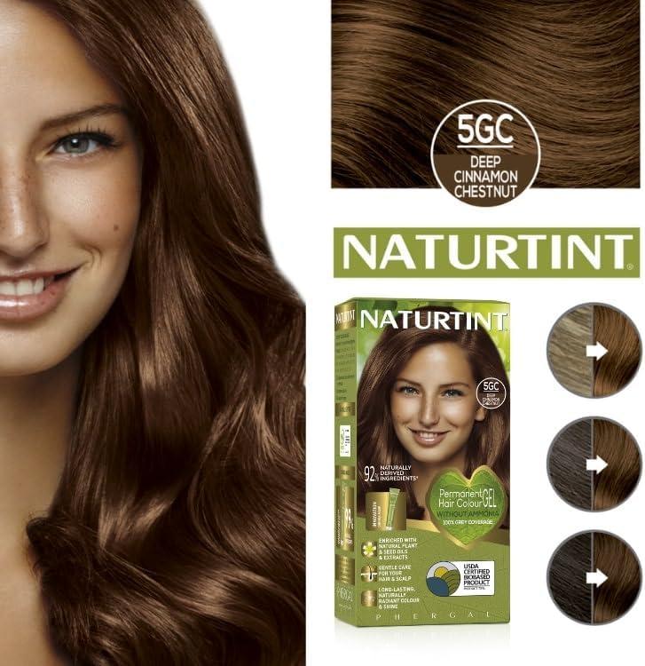 Naturtint 5GC Deep Cinnamon Chestnut Hair Colour - Ammonia-Free, Long-Lasting, Grey Coverage ...