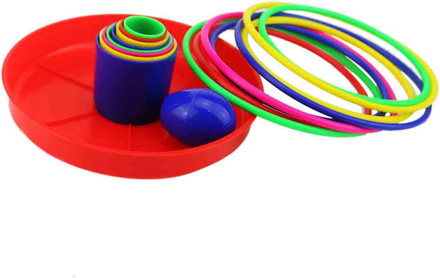 Ogrmar 18 Colorful Plastic Ring Toss Game Set for Kids - Fun Outdoor Game