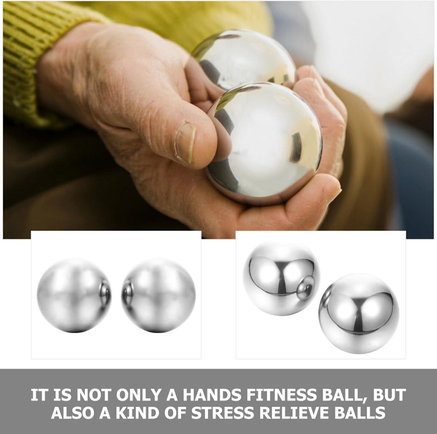Fomiyes Metal Baoding Balls - Stainless Steel Hand Massage & Stress ...