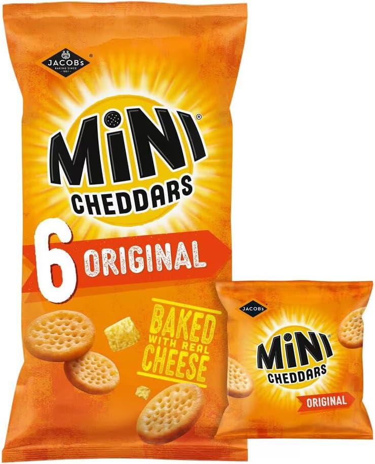 Jacob's Mini Cheddars Original 6 X 23G | Baked with Real Cheese | No ...