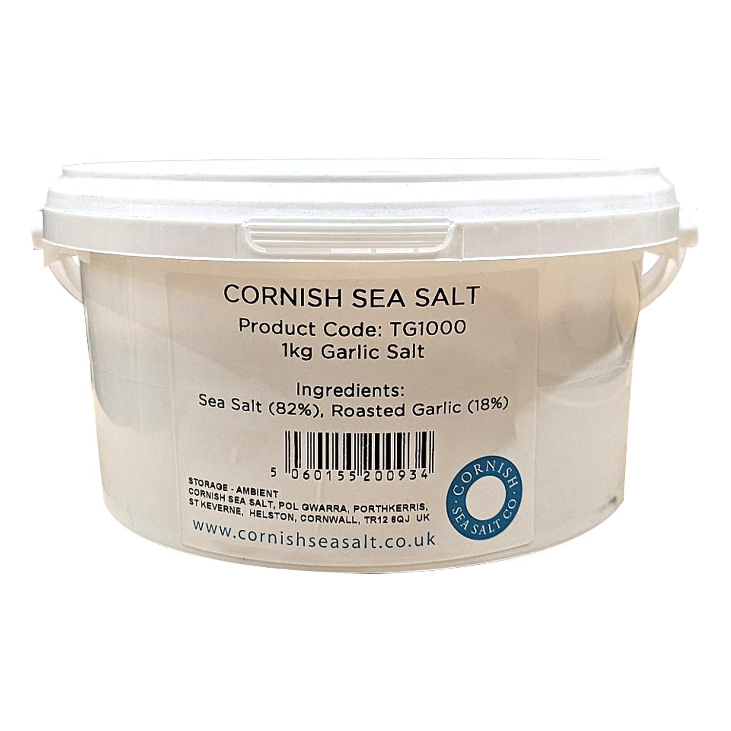 Cornish Sea Salt Tub (1 Pack Garlic 1kg) Garlic 1kg 1.00 kg (Pack of 1 ...