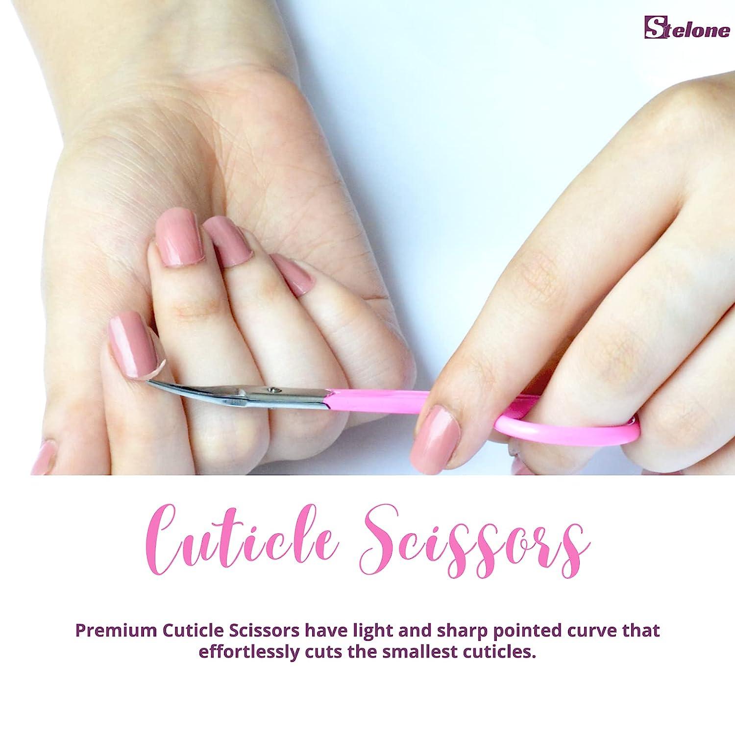 Stelone Premium Cuticle Scissors - Small Curved Stainless Steel Beauty ...