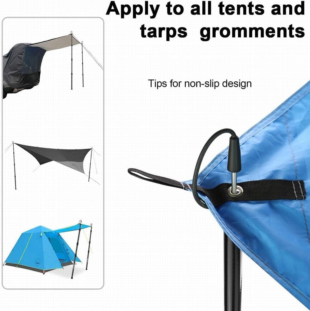 KOMCLUB Telescoping Tarp Poles - Set of 2 | Adjustable & Heavy-Duty ...