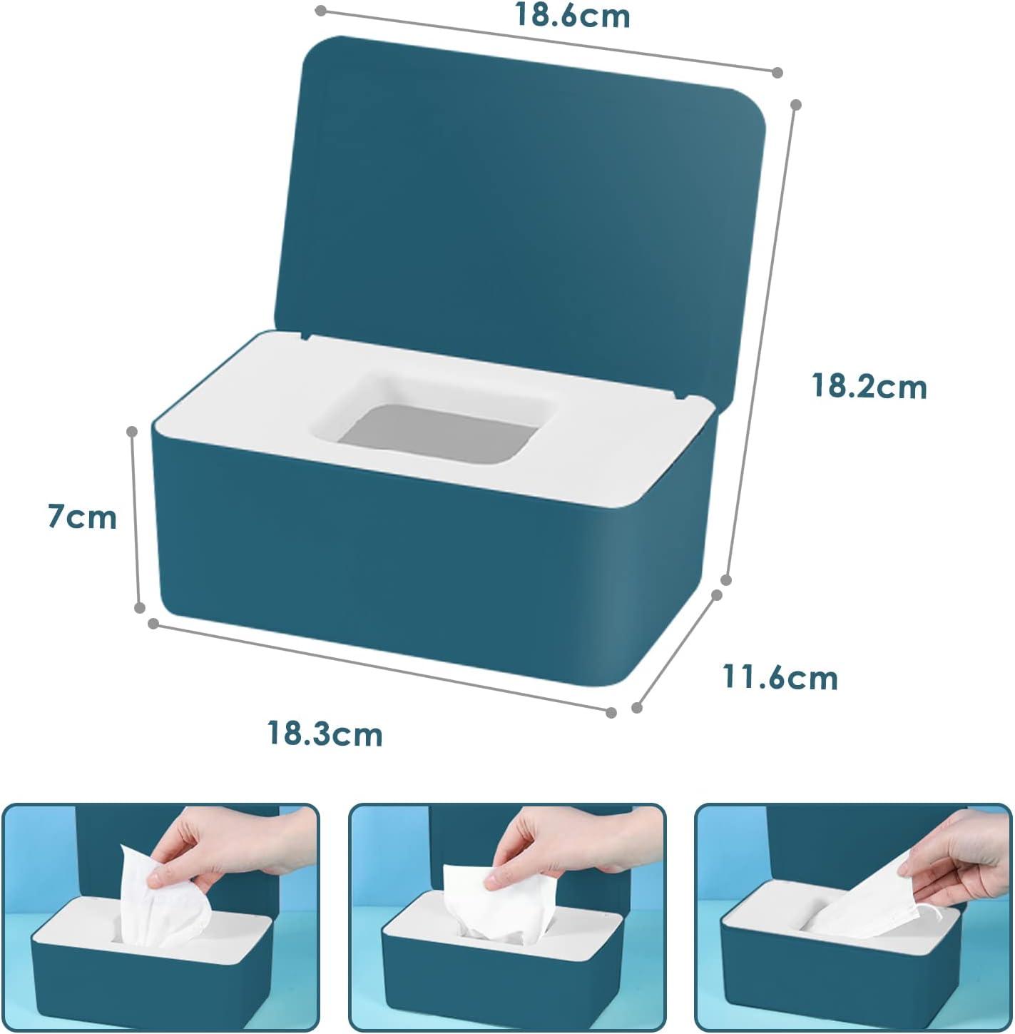 Jiuzcare Wet Wipes Dispenser Box with Lid - Reusable Tissue Storage ...