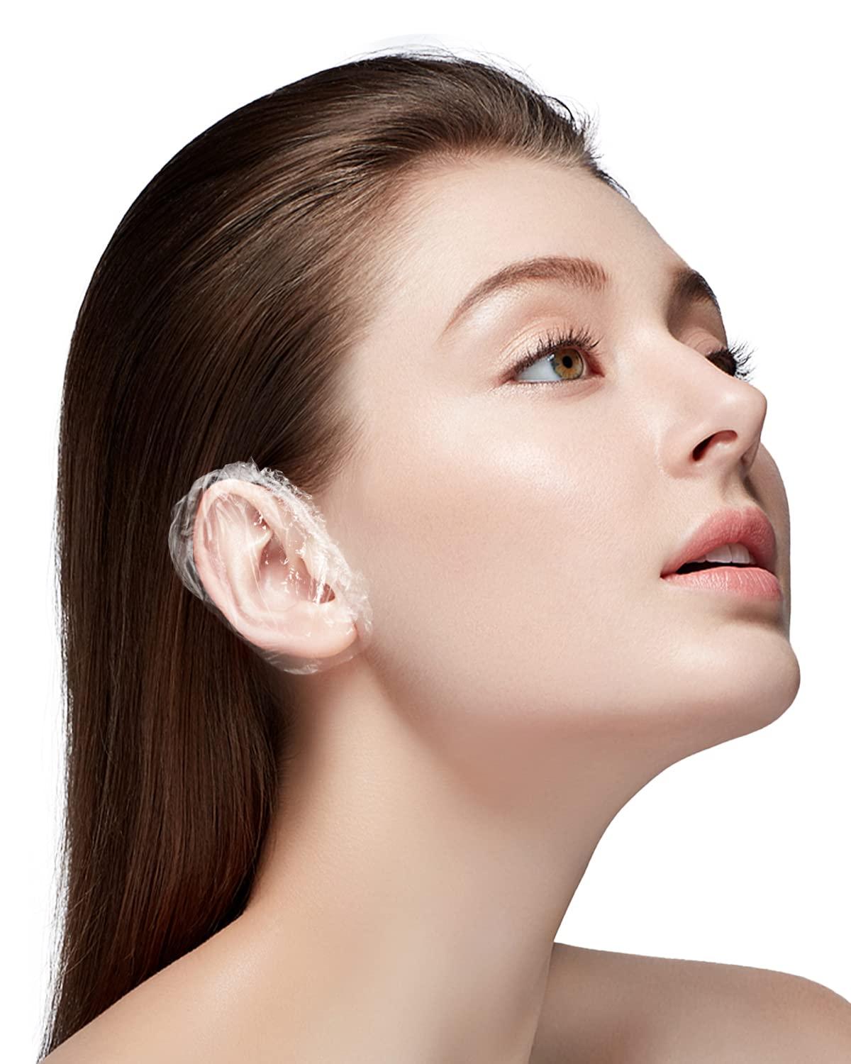 200 Pack Disposable Ear Covers for Shower - Waterproof Plastic Ear ...