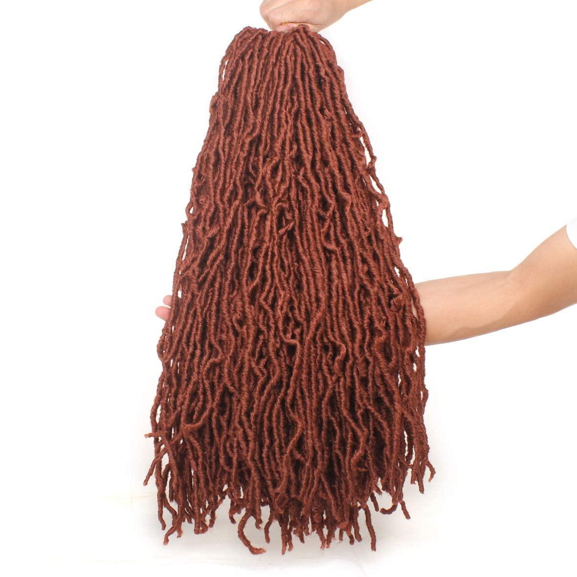 ZRQ 24 Inch New Faux Locs Crochet Hair 6 Packs Ginger Soft Locs Pre ...
