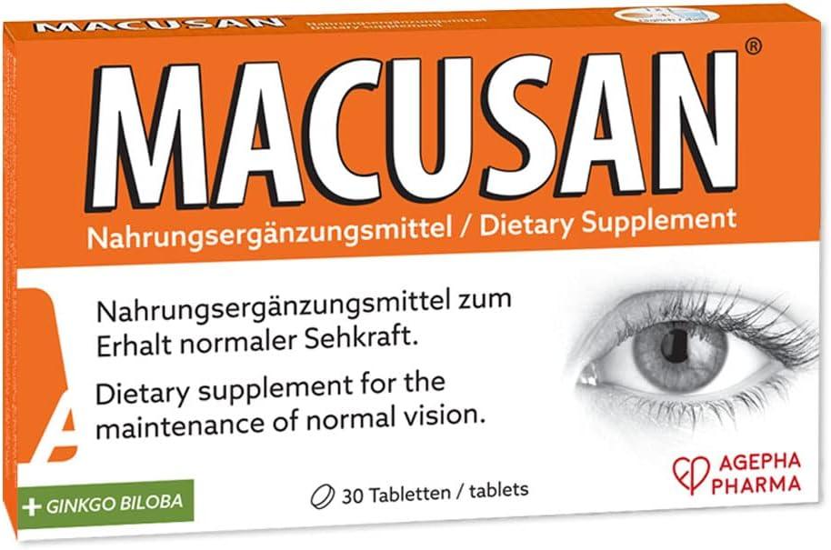 Macusan Tablets for Vision - Ginkgo Zeaxanthin & Lutein Supplement for ...