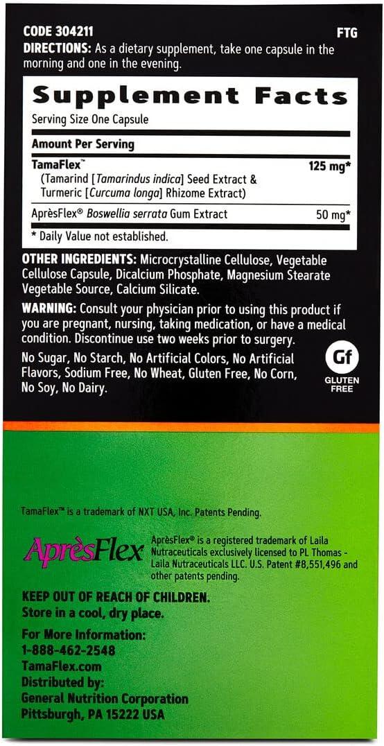 GNC TamaFlex Fast Acting 60 Vegetarian Capsules - Joint Support ...