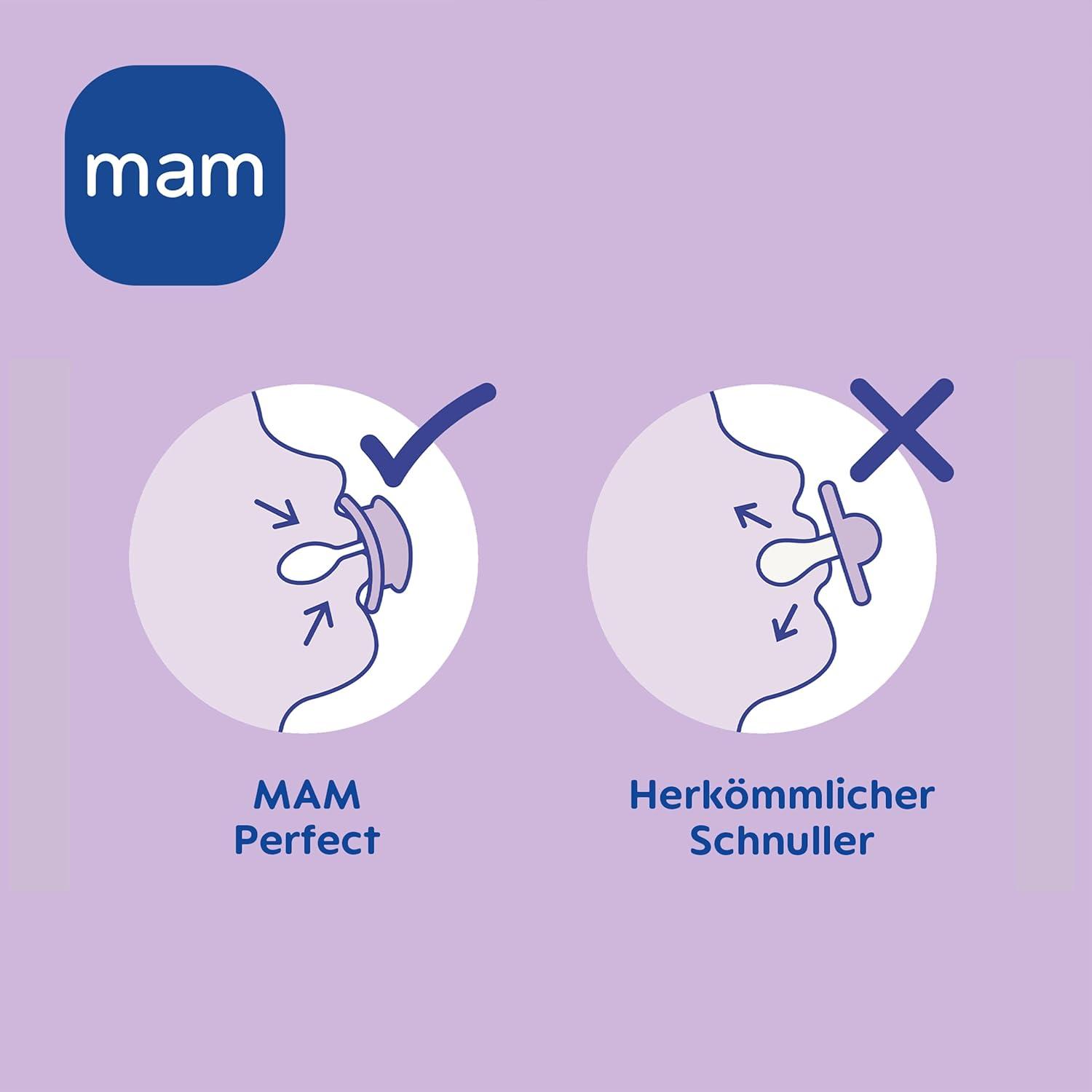 Mam Perfect Night Pacifiers - 2 Pack | Glow in the Dark Tooth-Friendly ...