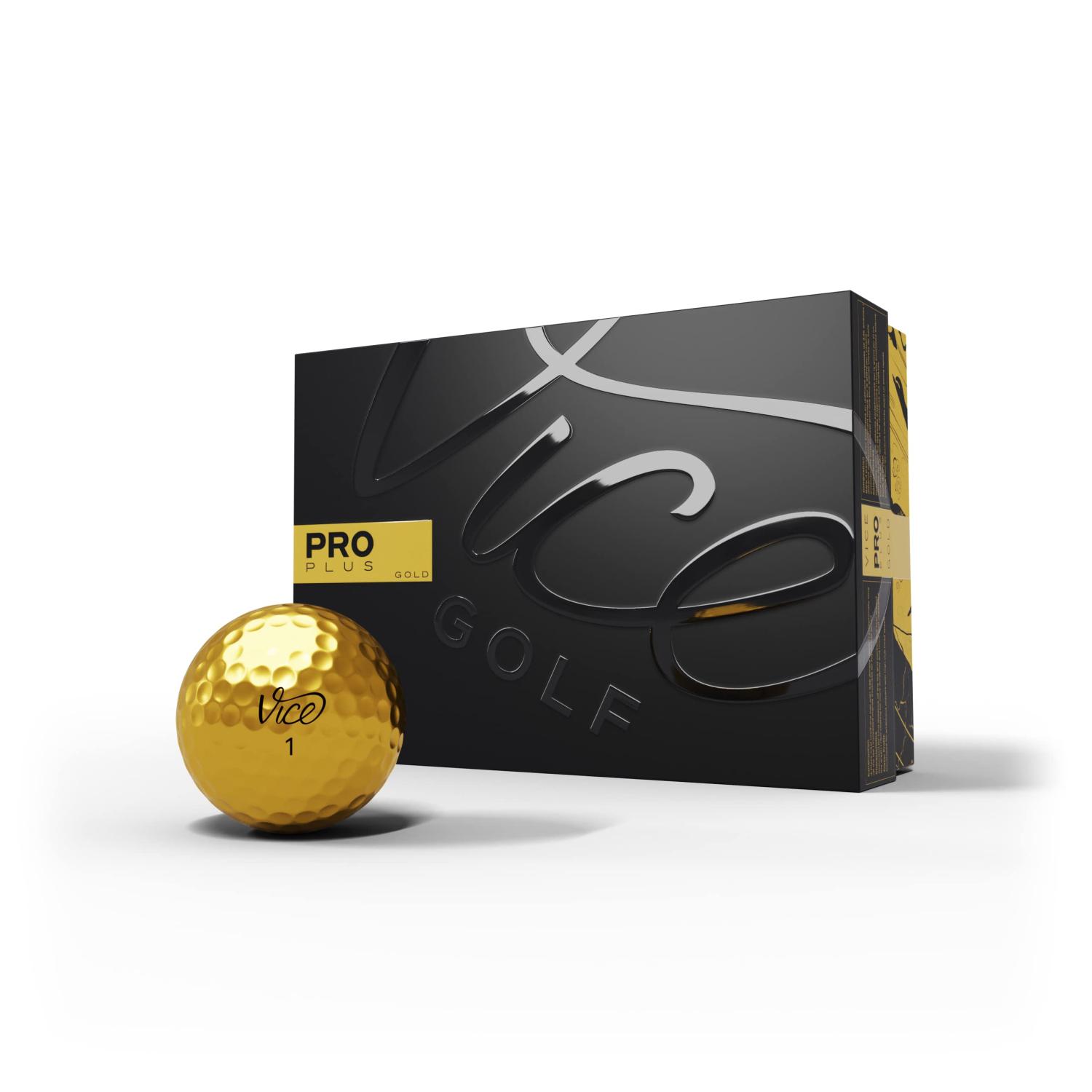 Vice Golf Limited Edition Pro Plus Gold Golf Balls - Premium Quality ...