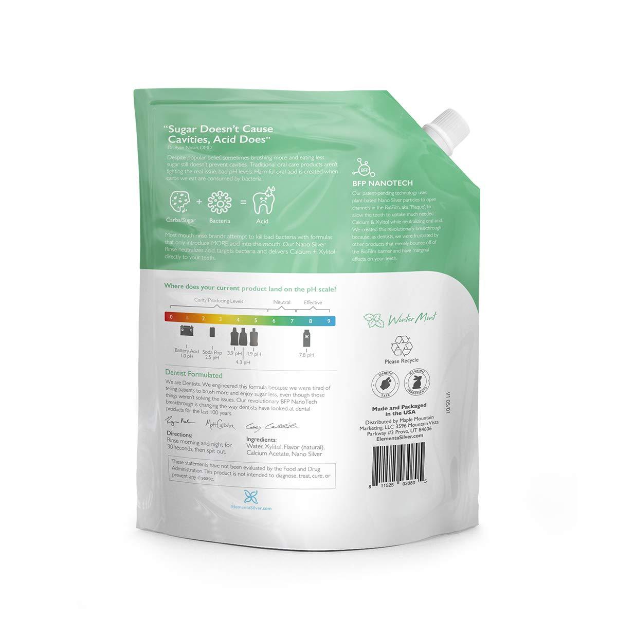 Elementa Silver Nano Silver Xylitol Mouth Wash Refill Pack 40 oz ...