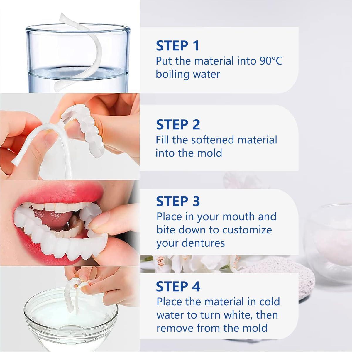 Fluktrix 2 Pair Instant Veneers - Adjustable Temporary Dentures ...