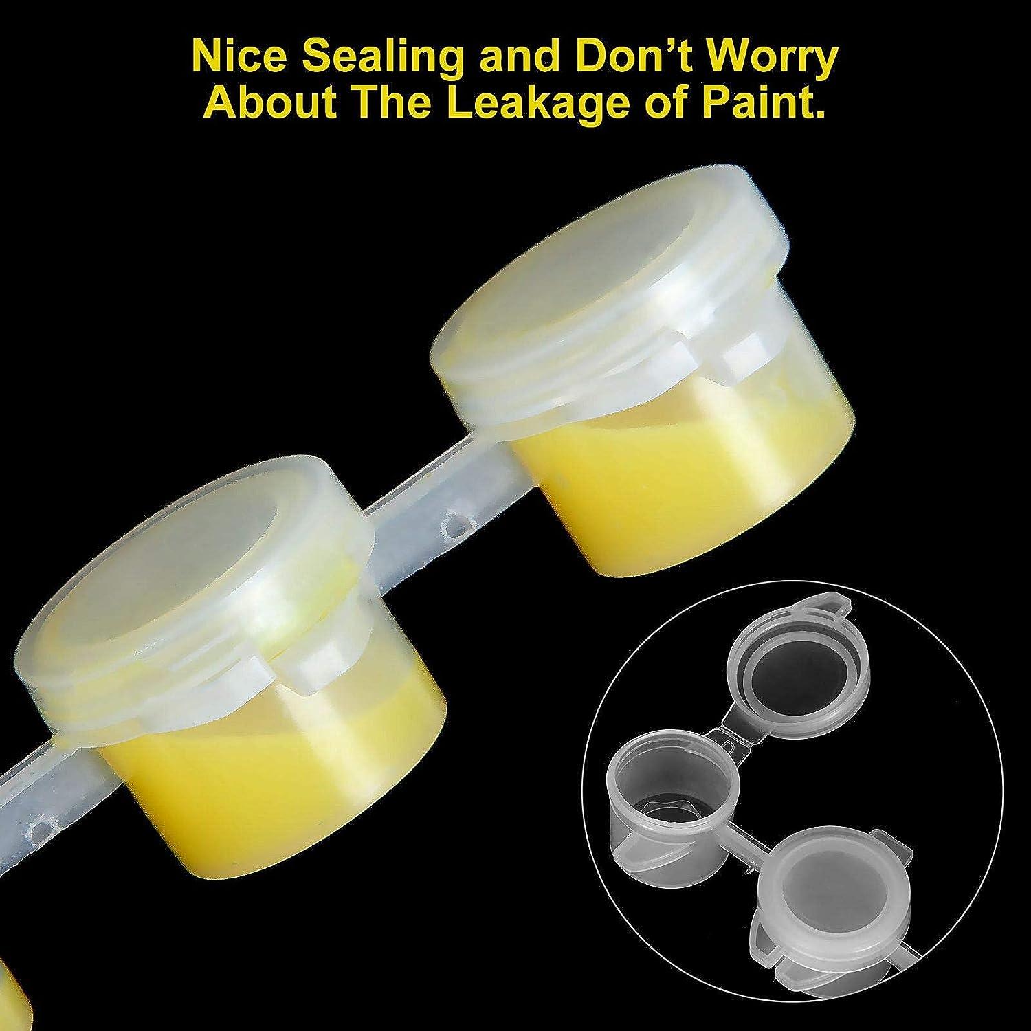 600 PCS 3ml Empty Paint Pots with Lids - Clear Plastic Painting Cups ...