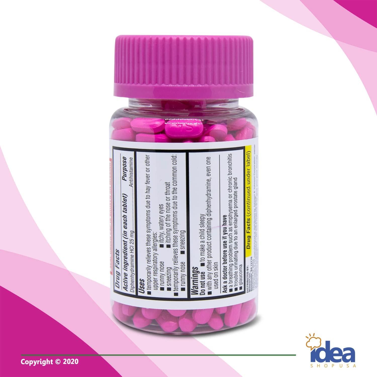 Equate Allergy Relief Tablets with Diphenhydramine HCl 25mg ...