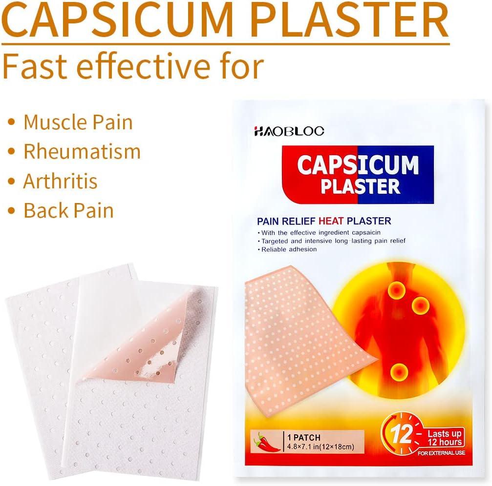 24 Pcs Capsicum Plaster for Pain Relief (7.09 x 4.72 in) - Large Porous ...