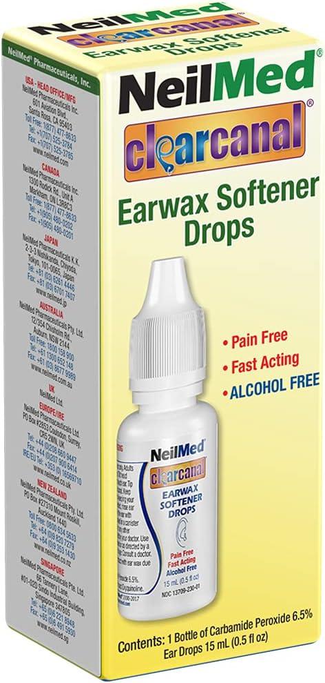 NeilMed ClearCanal Earwax Softener Drops 15mL - Gentle Ear Cleaning ...