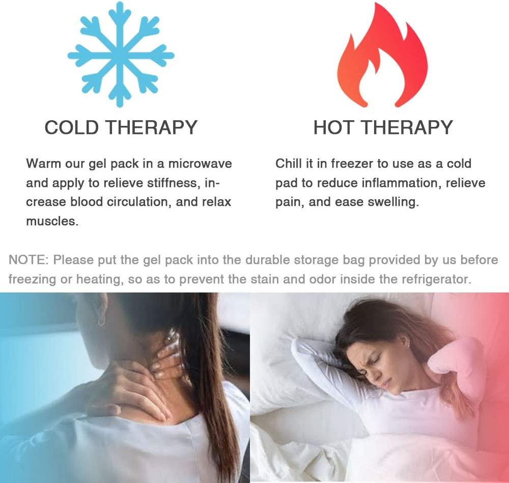 Hot Cold Pack for Neck Shoulder - Reusable Gel Ice Pack for Injuries ...