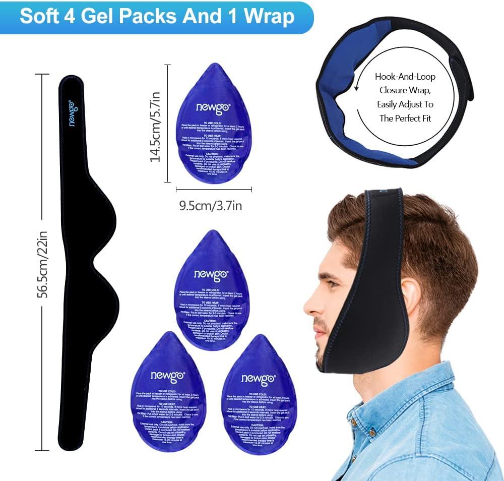 NEWGO Face Ice Pack for Jaw Pain Relief - Hot Cold Compress for TMJ ...