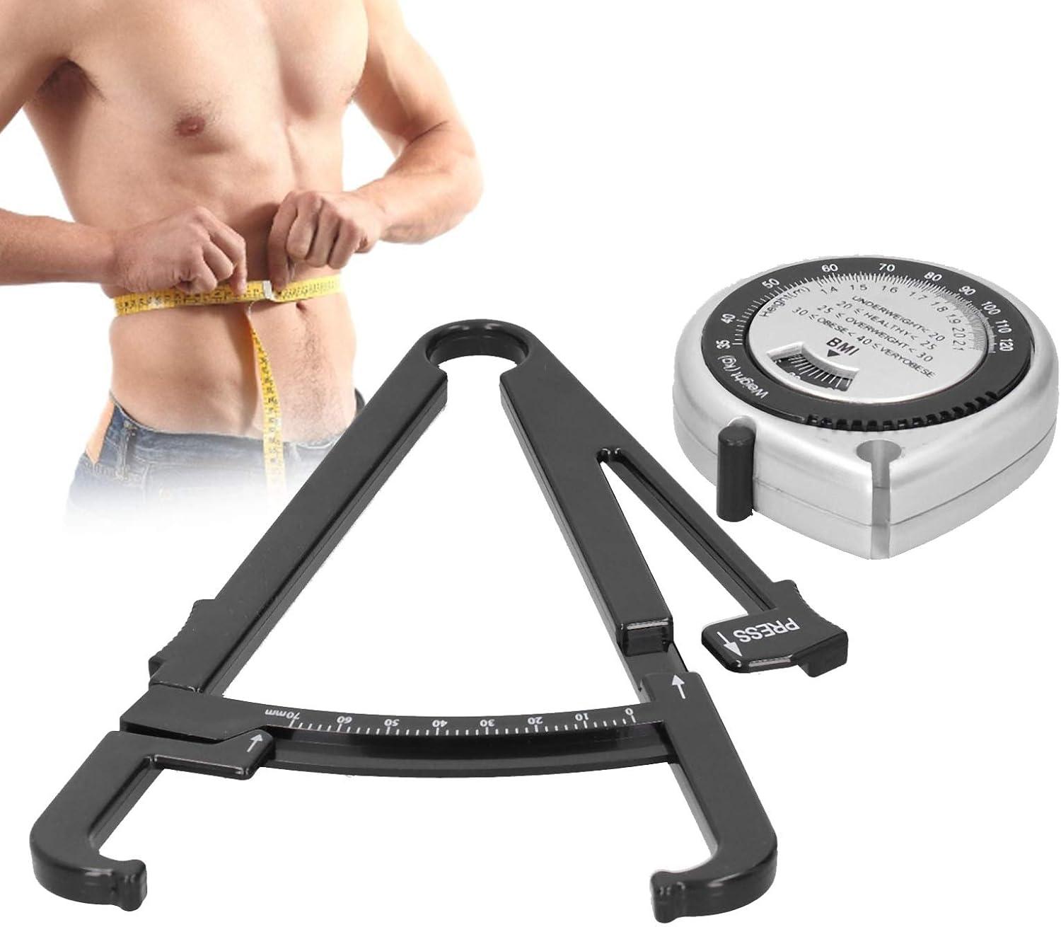 Body Fat Caliper BMI Measuring Tape Body Fat Tester Skinfold Calipers ...