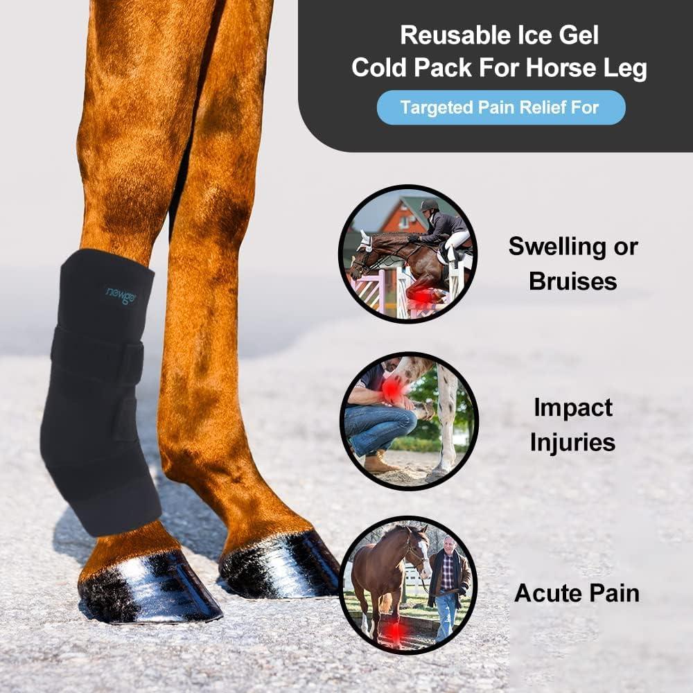 Newgo Cooling Gaiters for Horses - Reusable Injury Relief & Knee ...