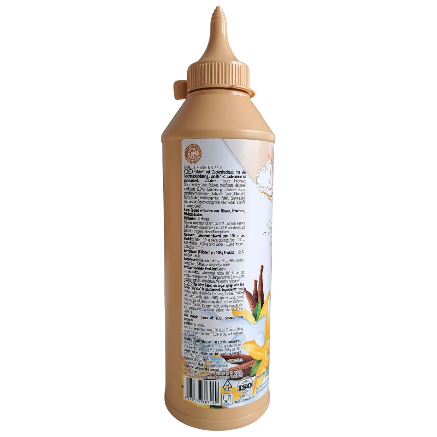 Delicia Vanilla Dessert Sauce | 600g Seductive Topping for All Desserts ...