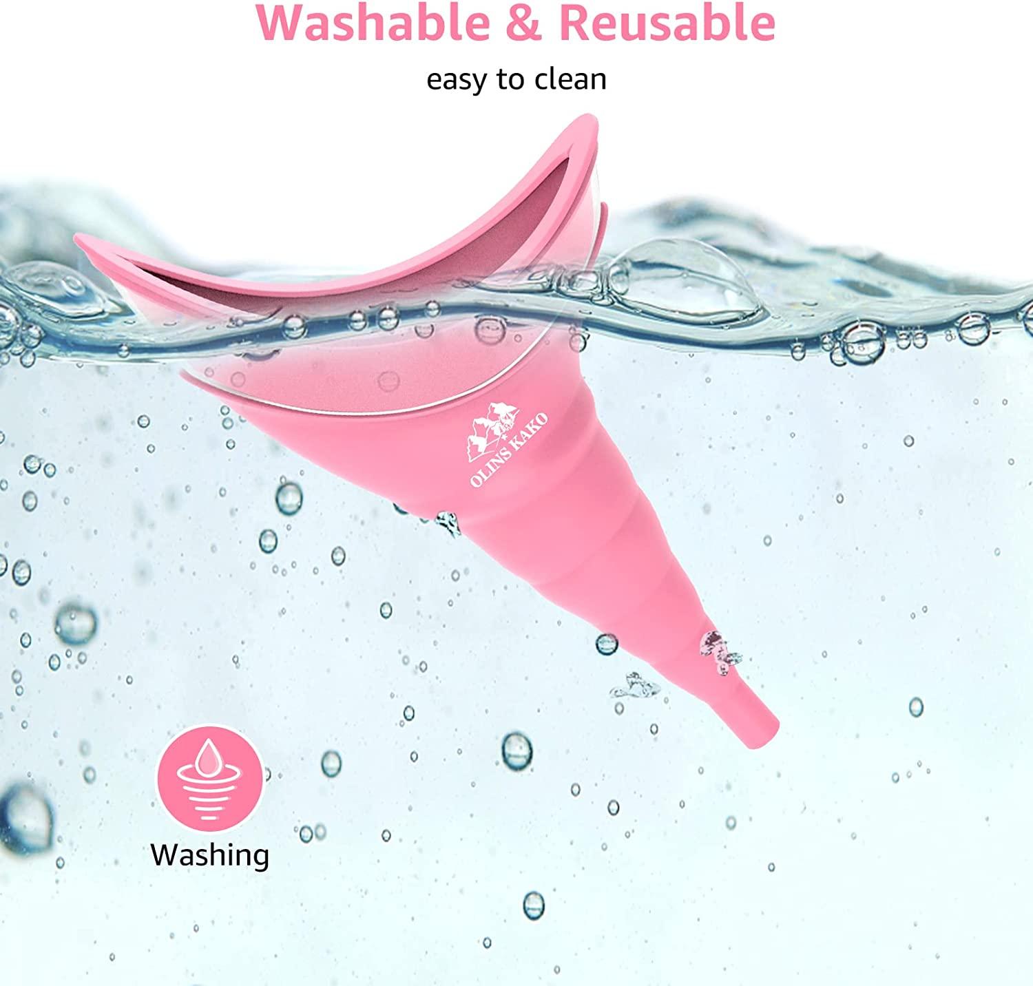 OLINS KAKO Female Urinal - Portable Reusable Silicone Funnel for Women ...