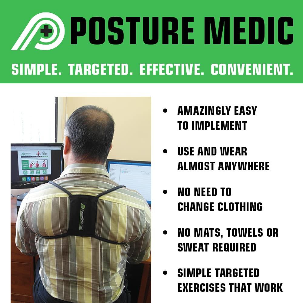 Posture Medic Dynamic Posture Brace for Neck, Upper & Lower Back - Long-Term Correction Tool ...