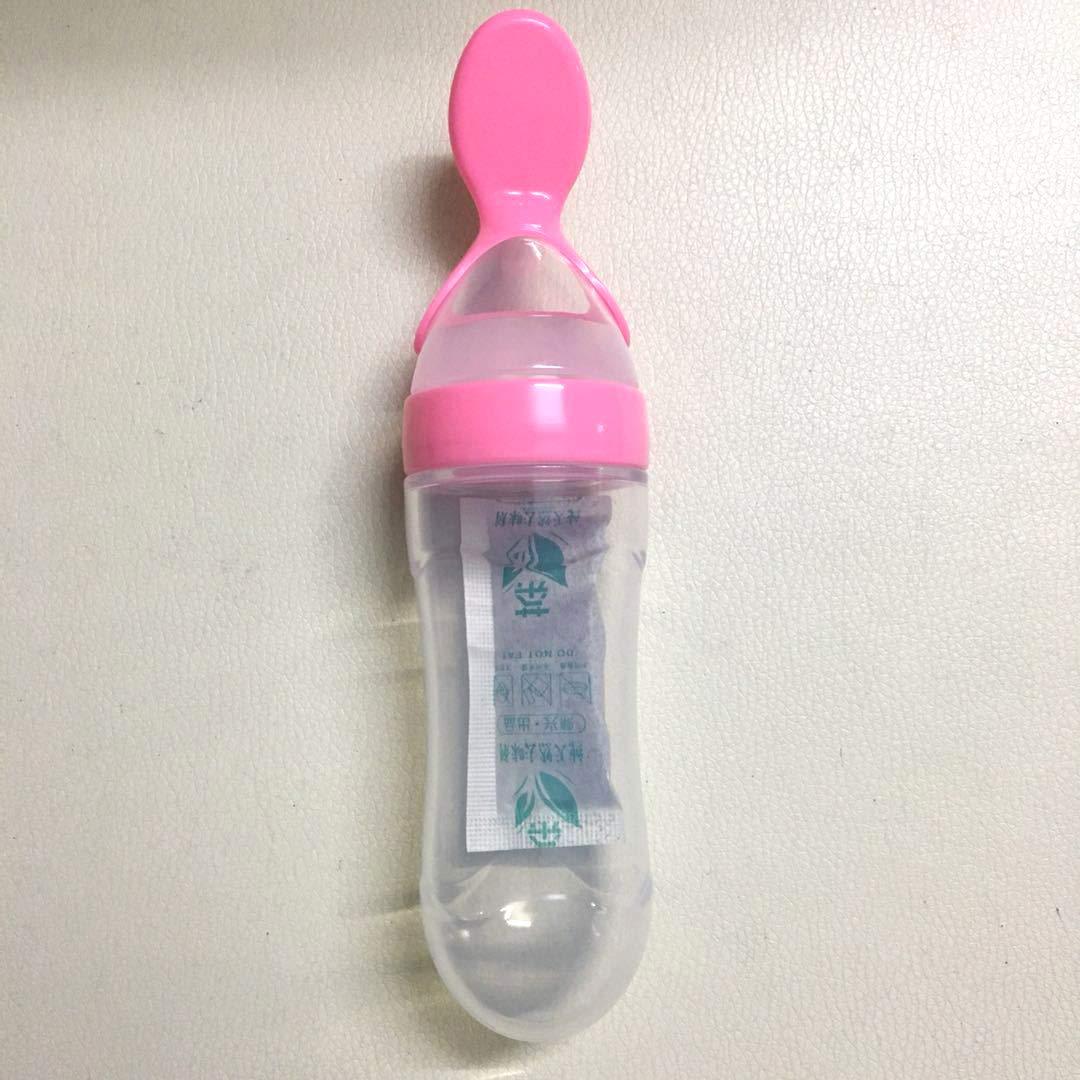 Squeeze Bottle Spoon Baby Feeding Set - 90ml Pink | Silicone Dispensing ...
