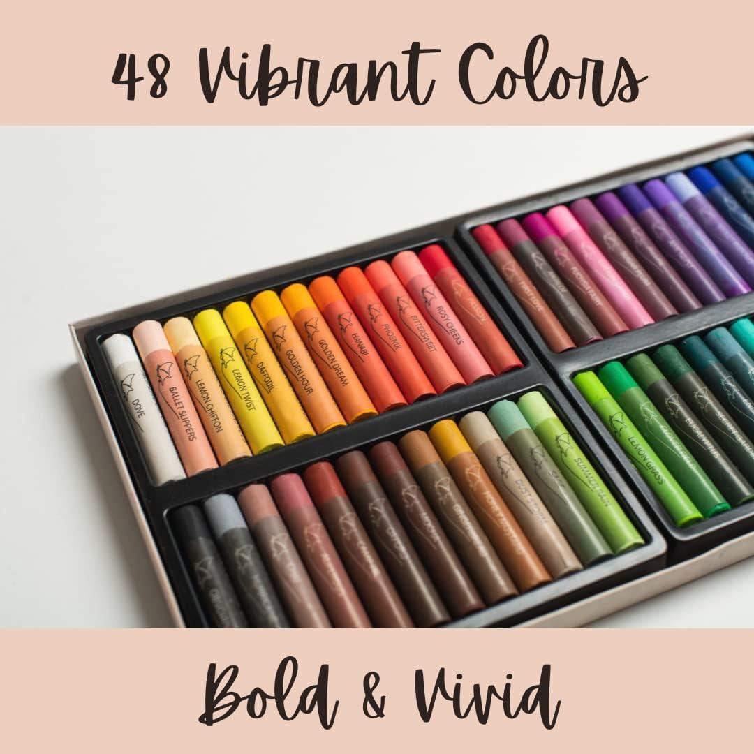 48-Piece Soft Oil Pastels Set - Professional Art Supplies for Drawing ...