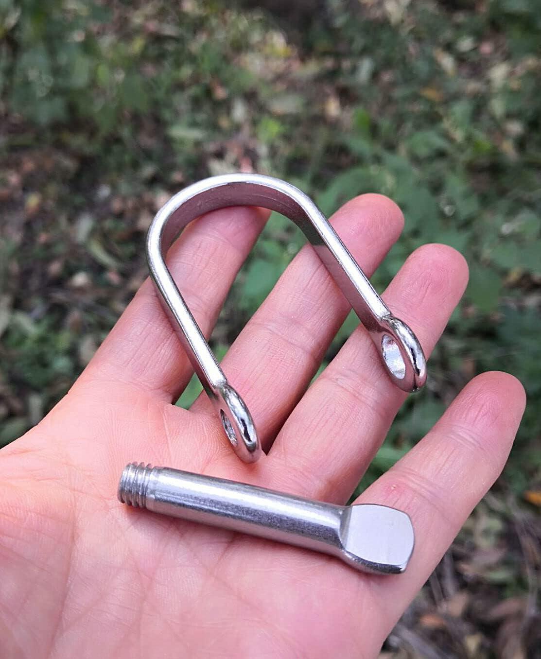 JY-MARINE Stainless Steel 316 5/16 Flat D Ring Shackles - Pack of 4 ...