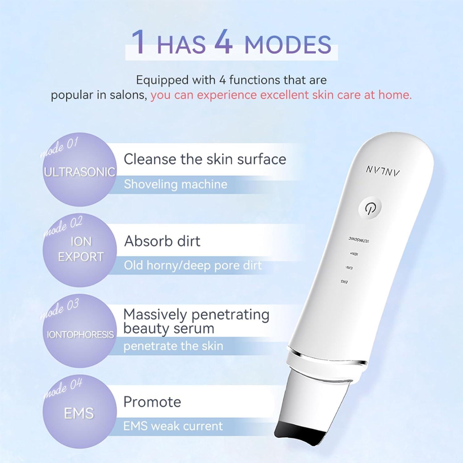 Blackening Remover & Skin Scrubber - Ultrasound Peeling Pore Cleaner ...