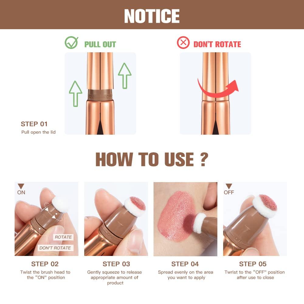 Bronzer & Contour Stick with Cushion Applicator - Natural Matte Finish ...