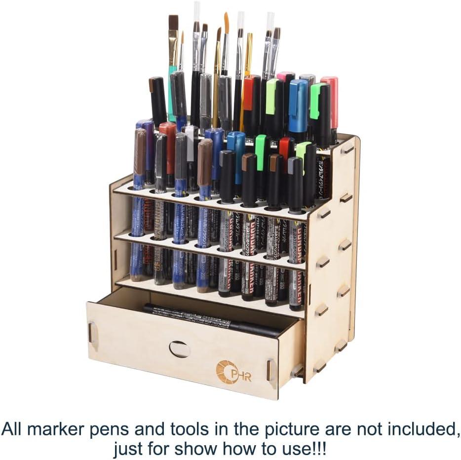 OPHIR Wooden Paint Brush Organizer with Drawer - Artist Supply Storage ...