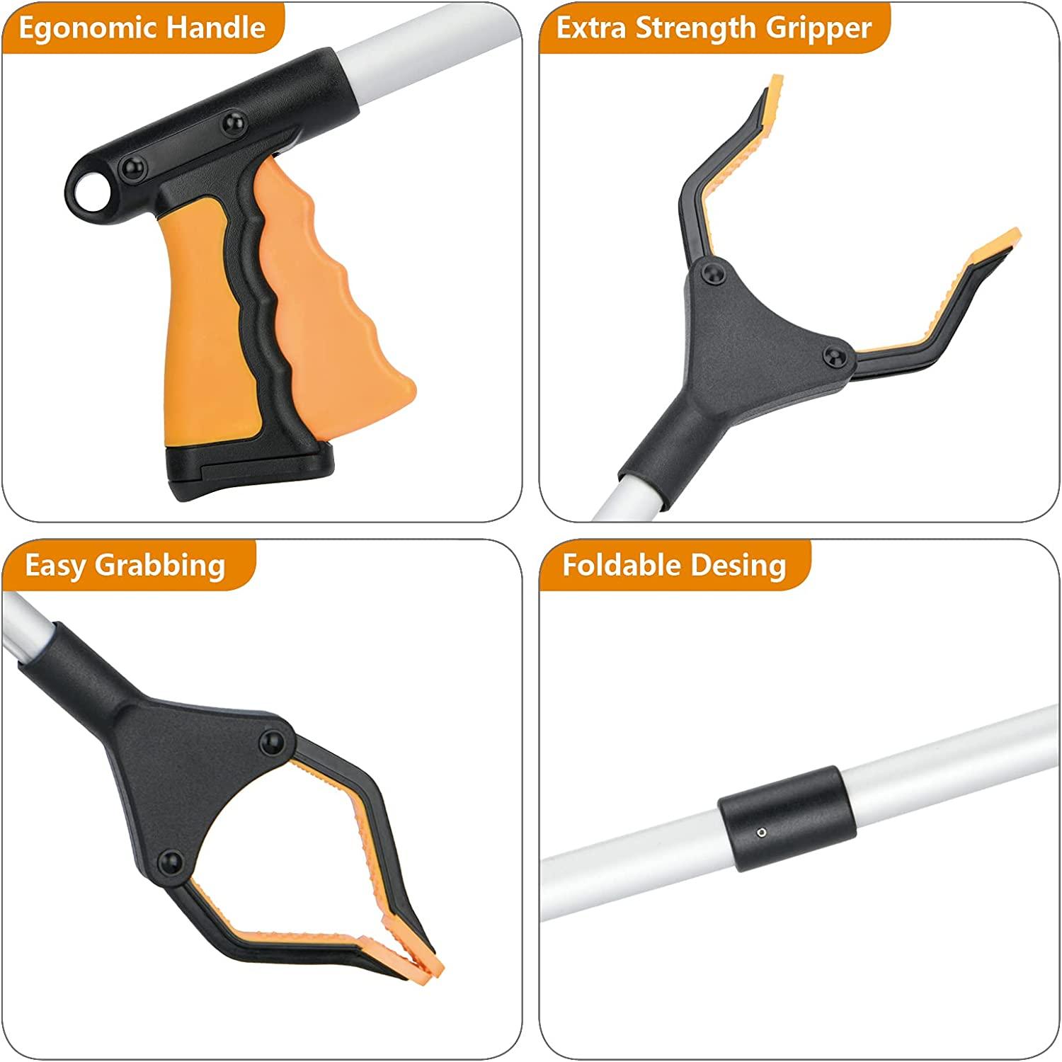 Foldable 32 Reacher Grabber Tool with Rotating Jaw - Mobility Aid for ...