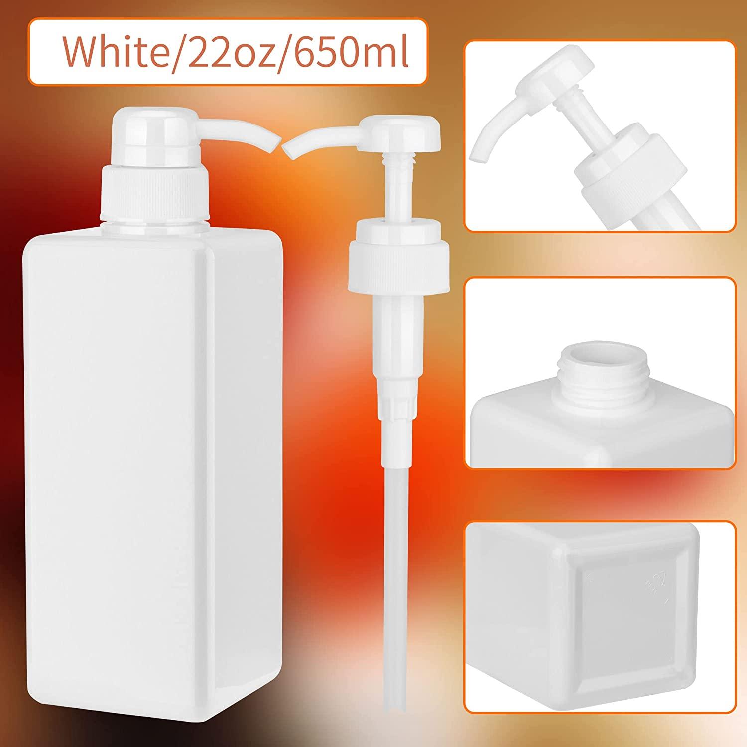 2Pack 22oz/650ml Pump Bottle Dispenser Jansburg - Refillable Square ...