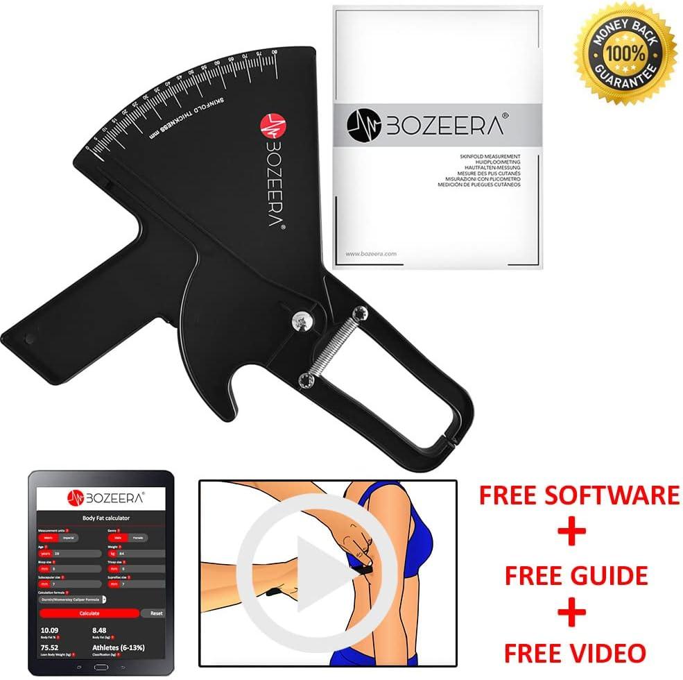 Bozera Pro Body Fat Measuring Device - Professional Caliper with Free ...