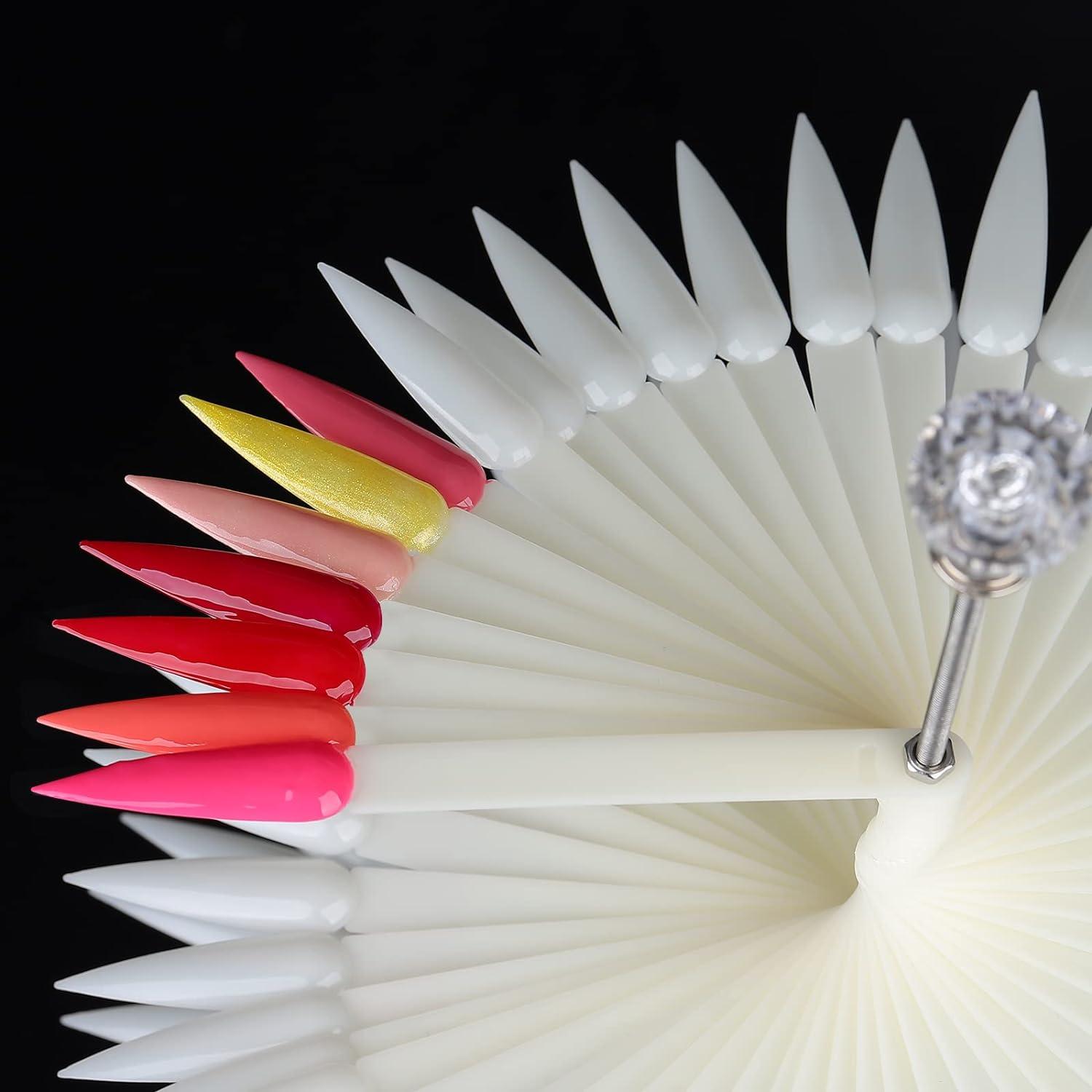 BNG Nail Color Wheel Display - 120pcs Professional Fan-shaped Stiletto ...