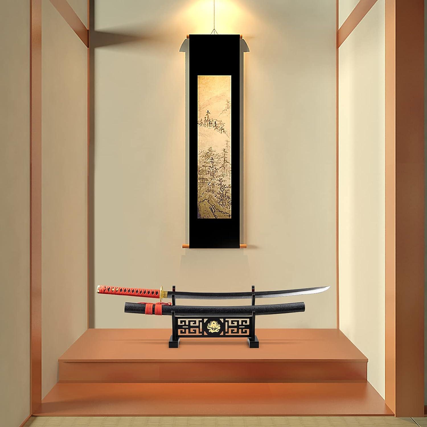 Ekkhysis 2-Tier Sword Stand Holder for Katana, Samurai Sword, Rapier ...