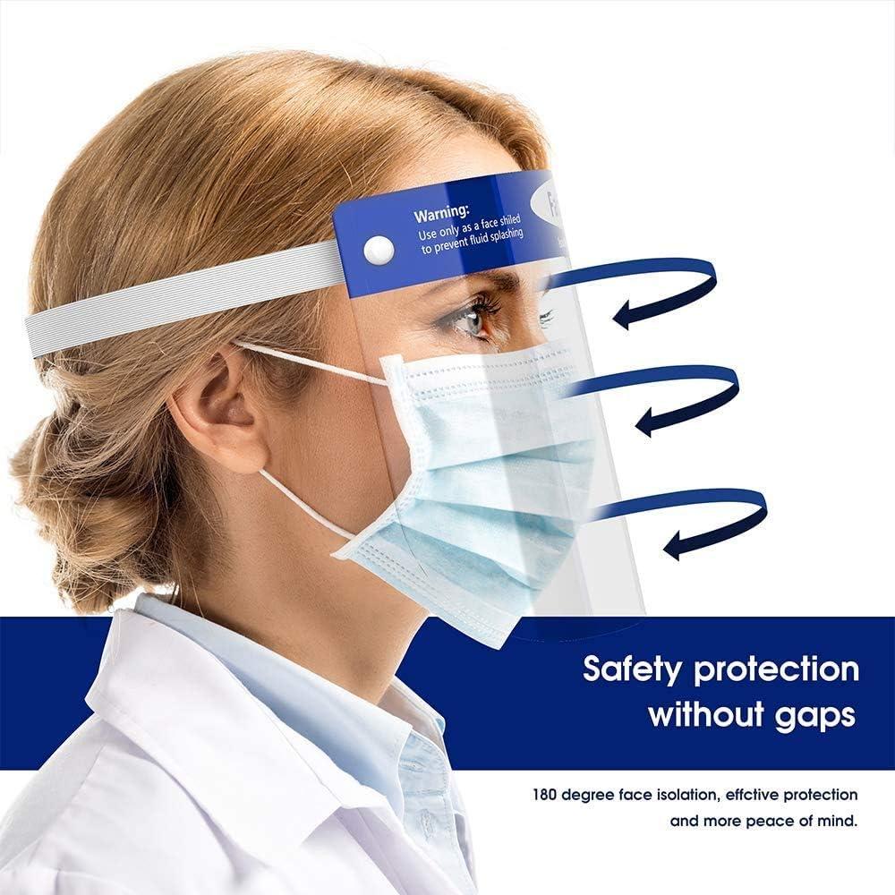 5-Pack Reusable Face Shield with Clear Protective Film - Anti-Dust ...
