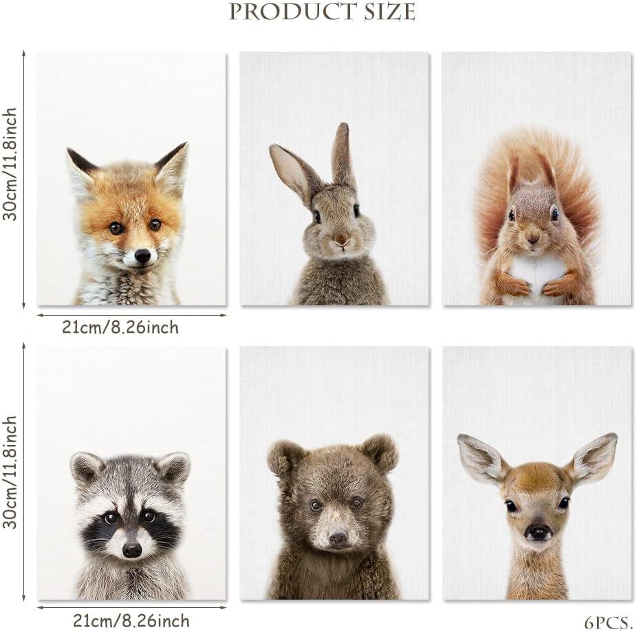 Forest Animals Poster Set - Set of 6 Children's Room Wall Art and ...