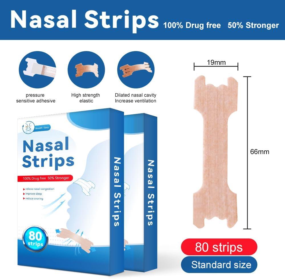 80-Piece Nasal Strips for Snoring Relief & Allergies | Anti-Snoring ...