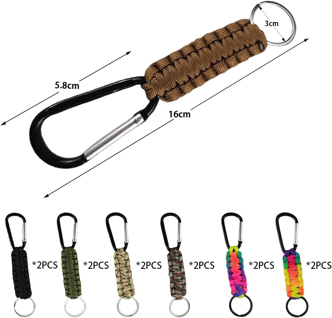 12 Premium Paracord Keychains - Braided Key Rings & Outdoor Accessories ...