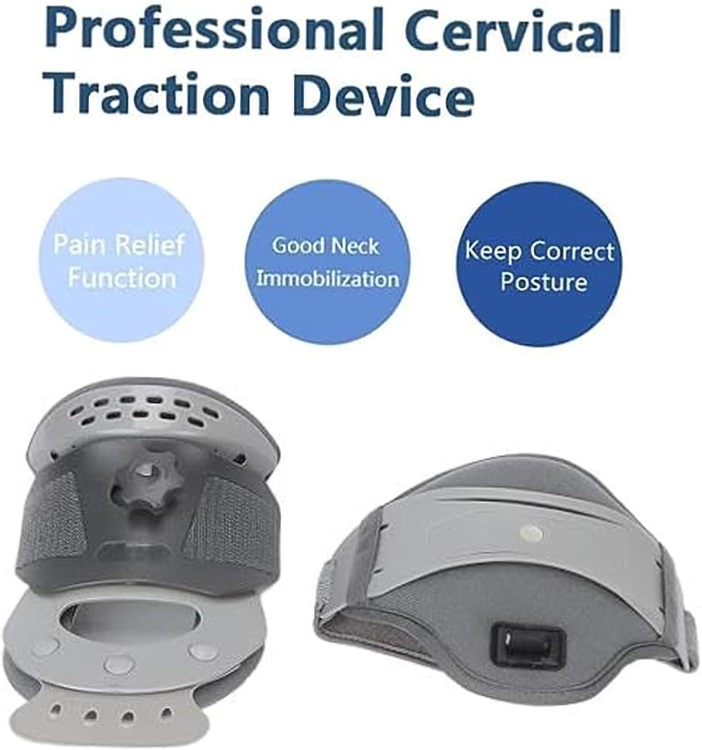 Adjustable Cervical Traction Device with Heating Function - 3-Speed ...