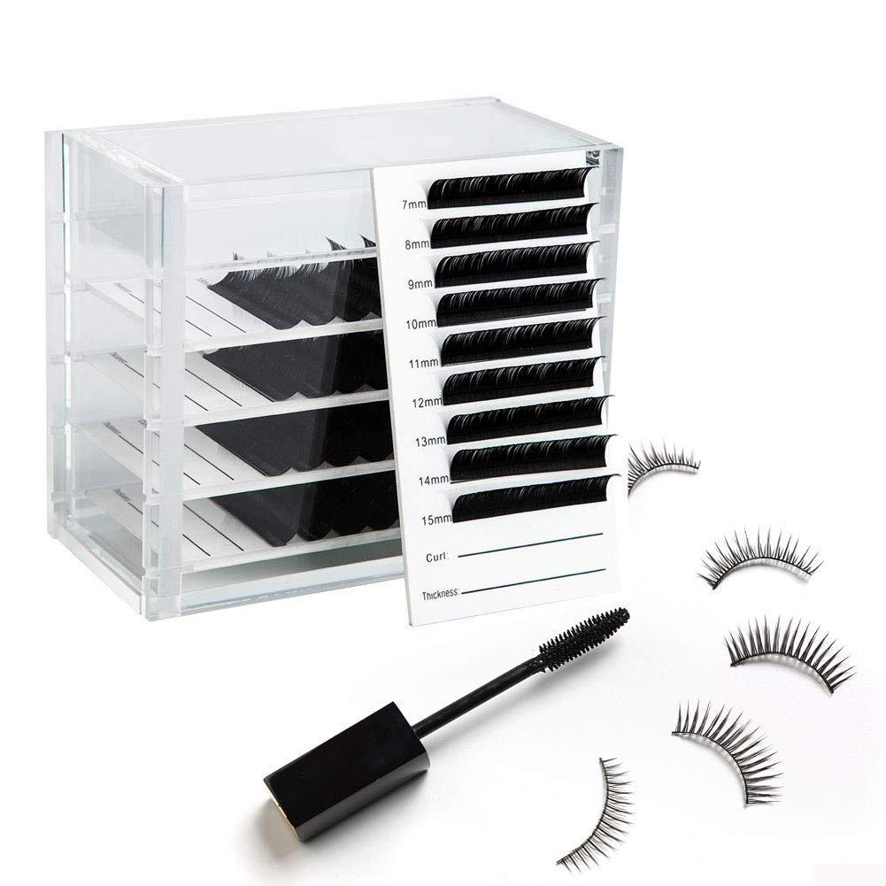 5 Layer Clear Acrylic Eyelash Storage Box False Eyelash Case Lash ...