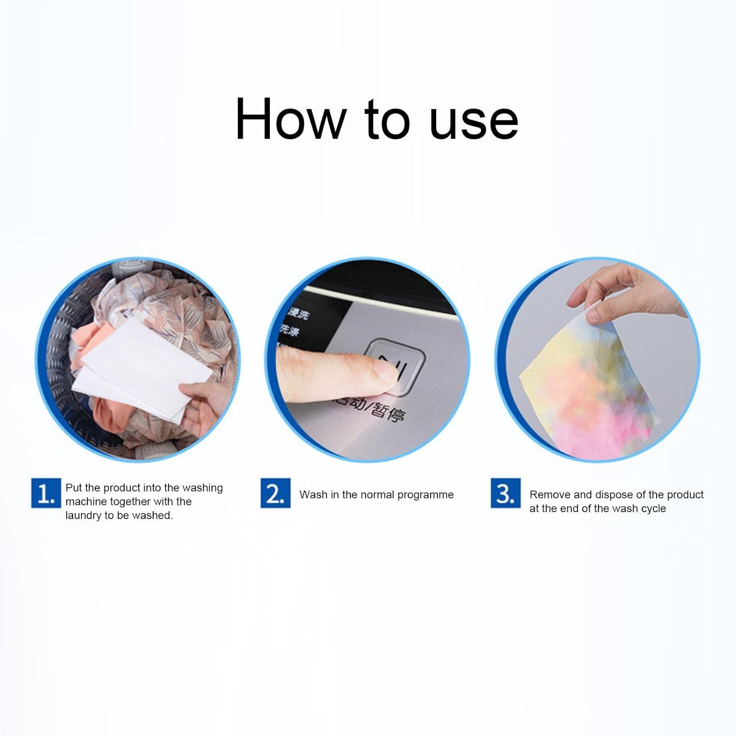 Color Catcher Disposable Laundry Sheets to Prevent Color from Smearing ...