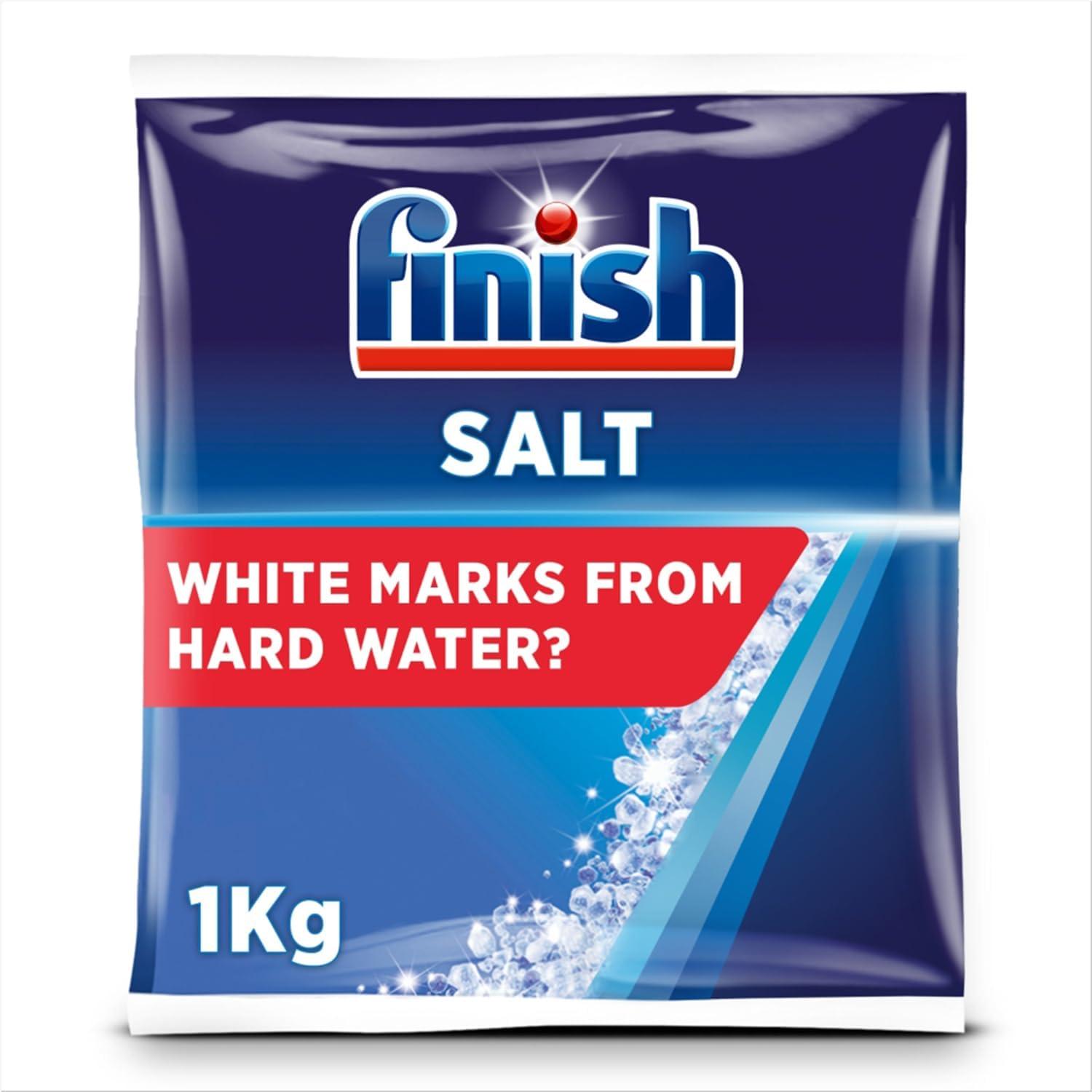 8 x Finish Dishwasher Salt 1kg Soften Water to Prevent Limescale ...